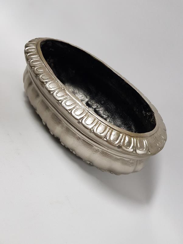 Lowline Oval Vase Champagne Silver 10 x 28cm - Desflora