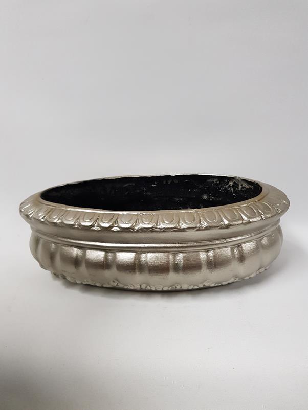 Lowline Oval Vase Champagne Silver 10 x 28cm - Desflora