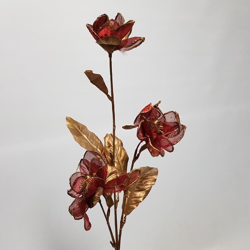 Magnolia Glitter Gold/Red 50cm - Desflora