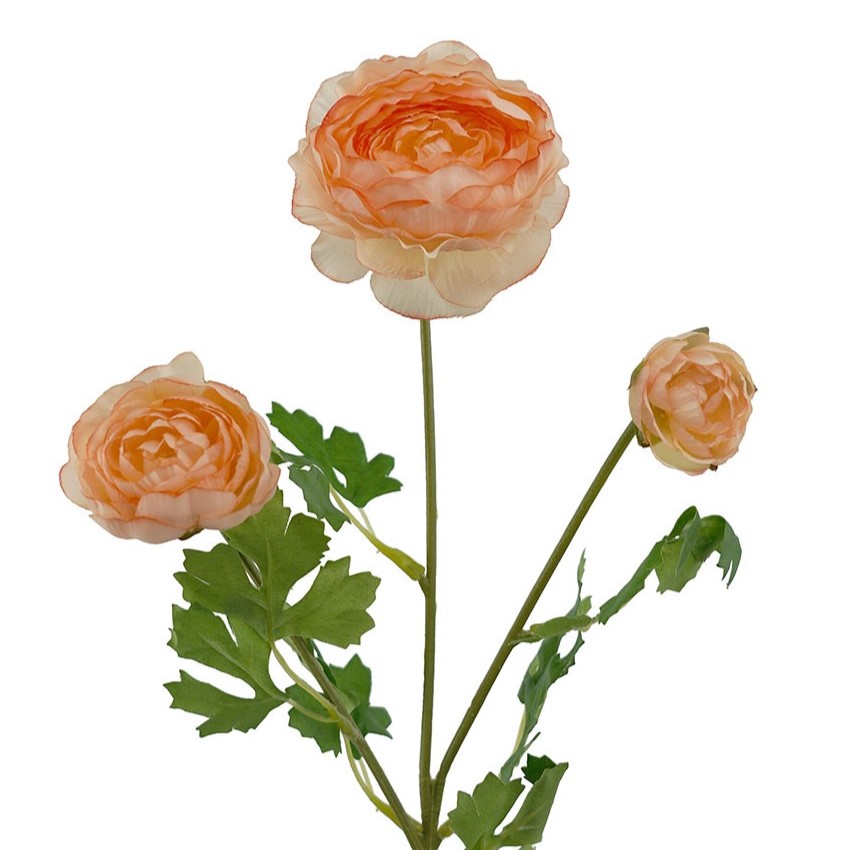 Artificial Ranunculus 3H Coral 61cm - Desflora