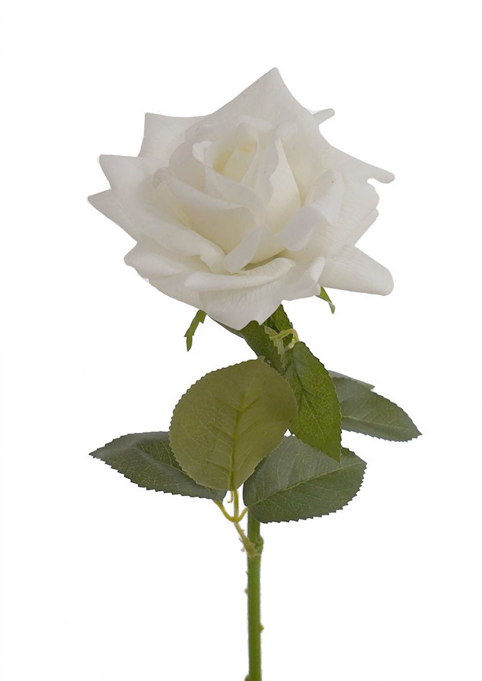 Real Touch Bloomed Rose White 73cm - Desflora