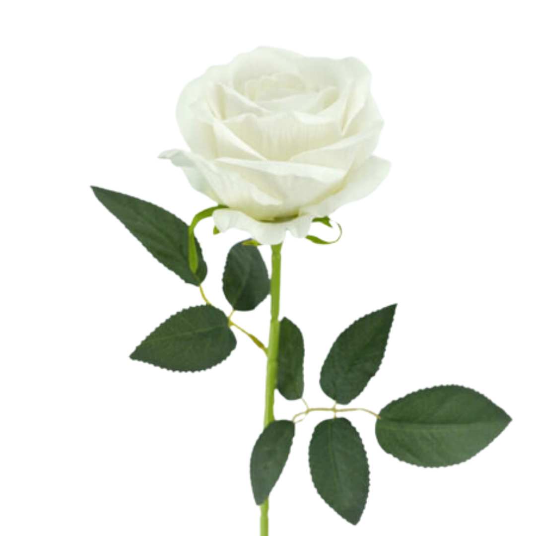 Artificial Rose Velvet Cream 54cm - Desflora