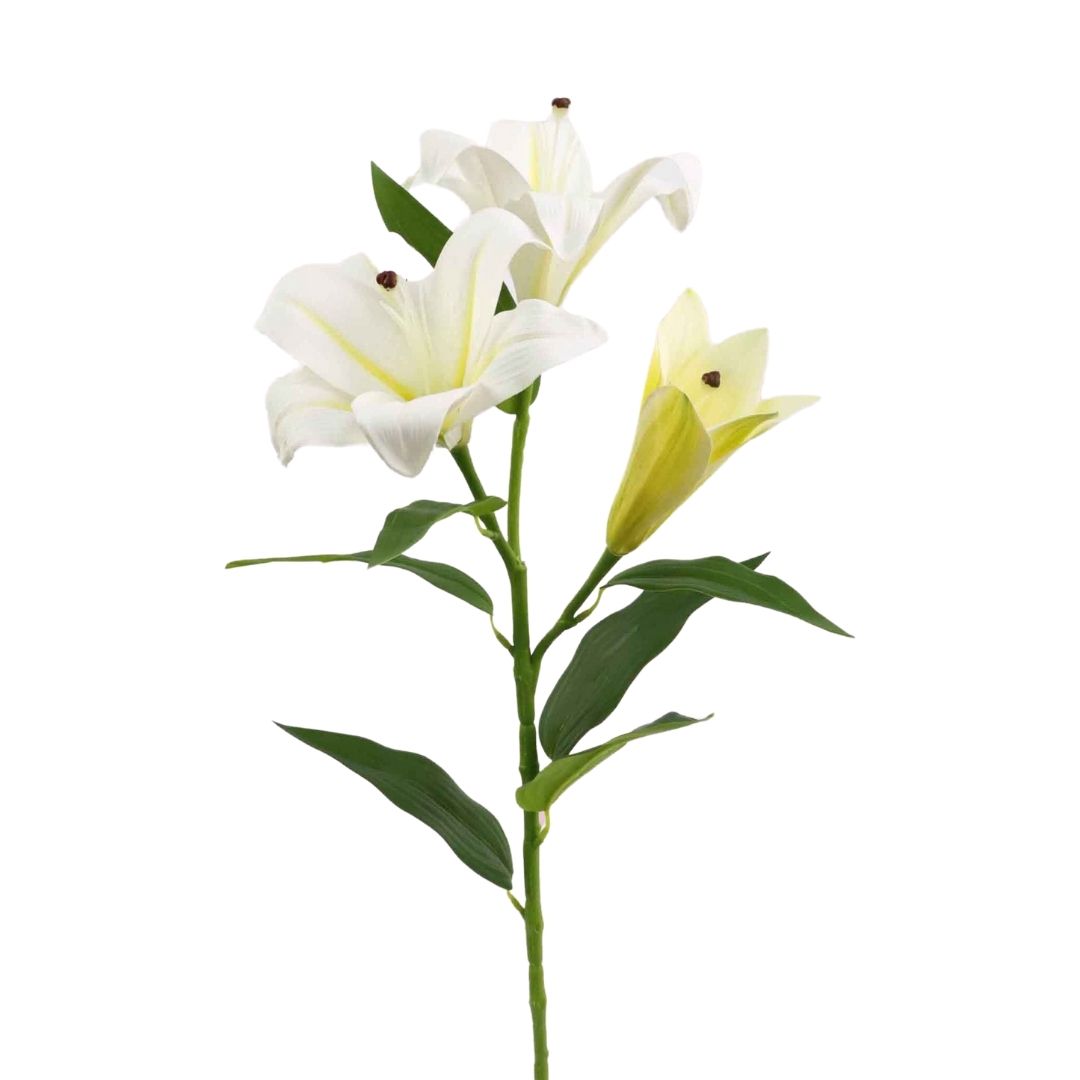 Artificial Oriental Lily White 75cm - Desflora