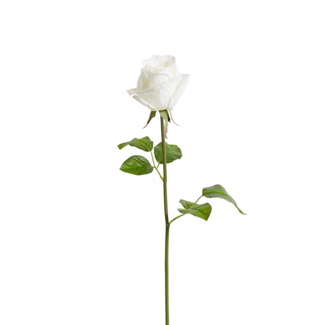 Real Touch Rose Evette White 45cm - Desflora