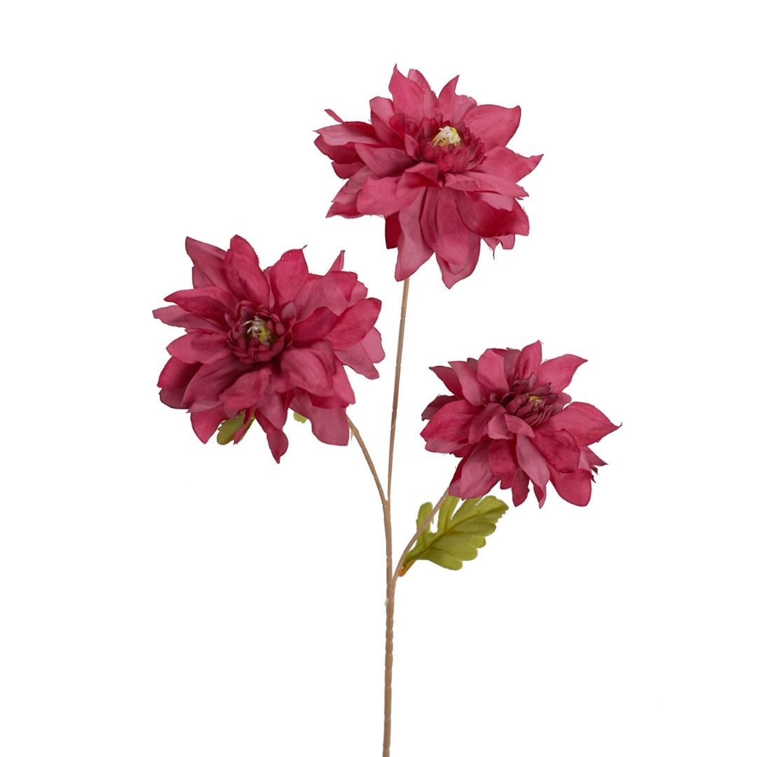 Artificial Dahlia Spray 3H Hot Pink 66cm - Desflora
