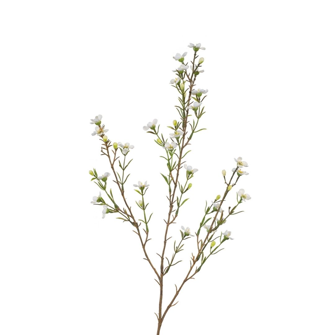 Artificial Wax Flower Spray White 79cm - Desflora