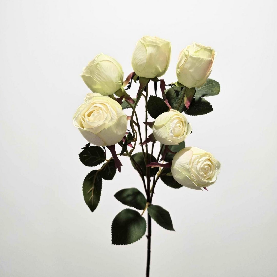 Faux Flora Spray Rose White 69cm - Desflora