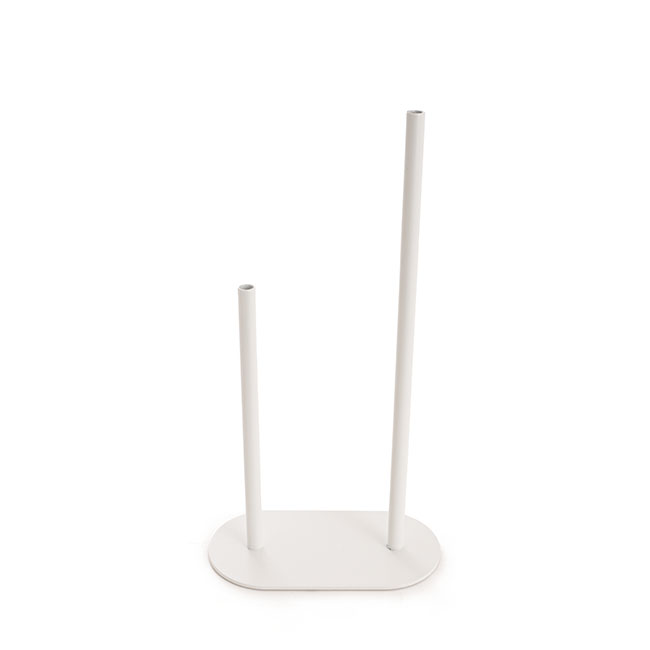 Two Tube Metal Bud Vase White - Desflora