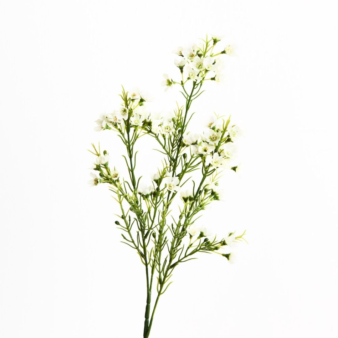 Artificial Wax Flower Spray White 66cm - Desflora