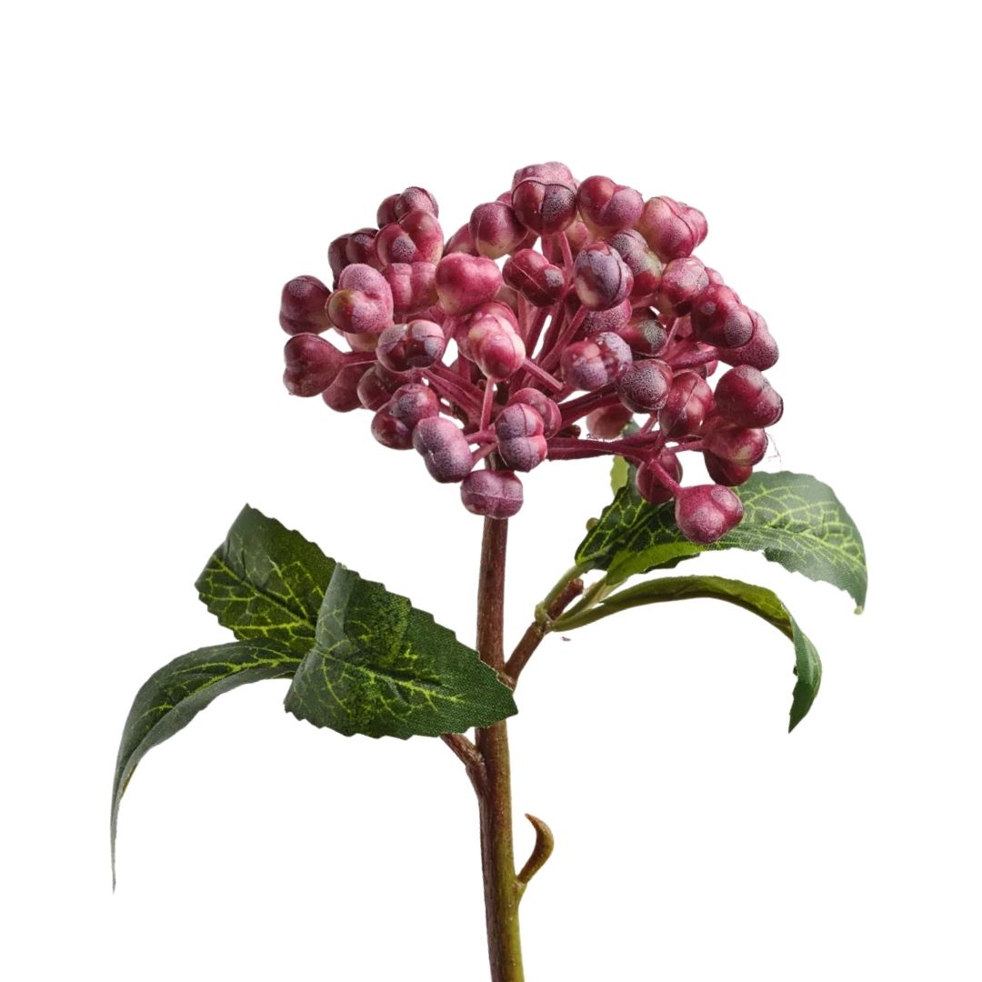 Artificial Fruit Berry Clusters Crimson 29cm - Desflora