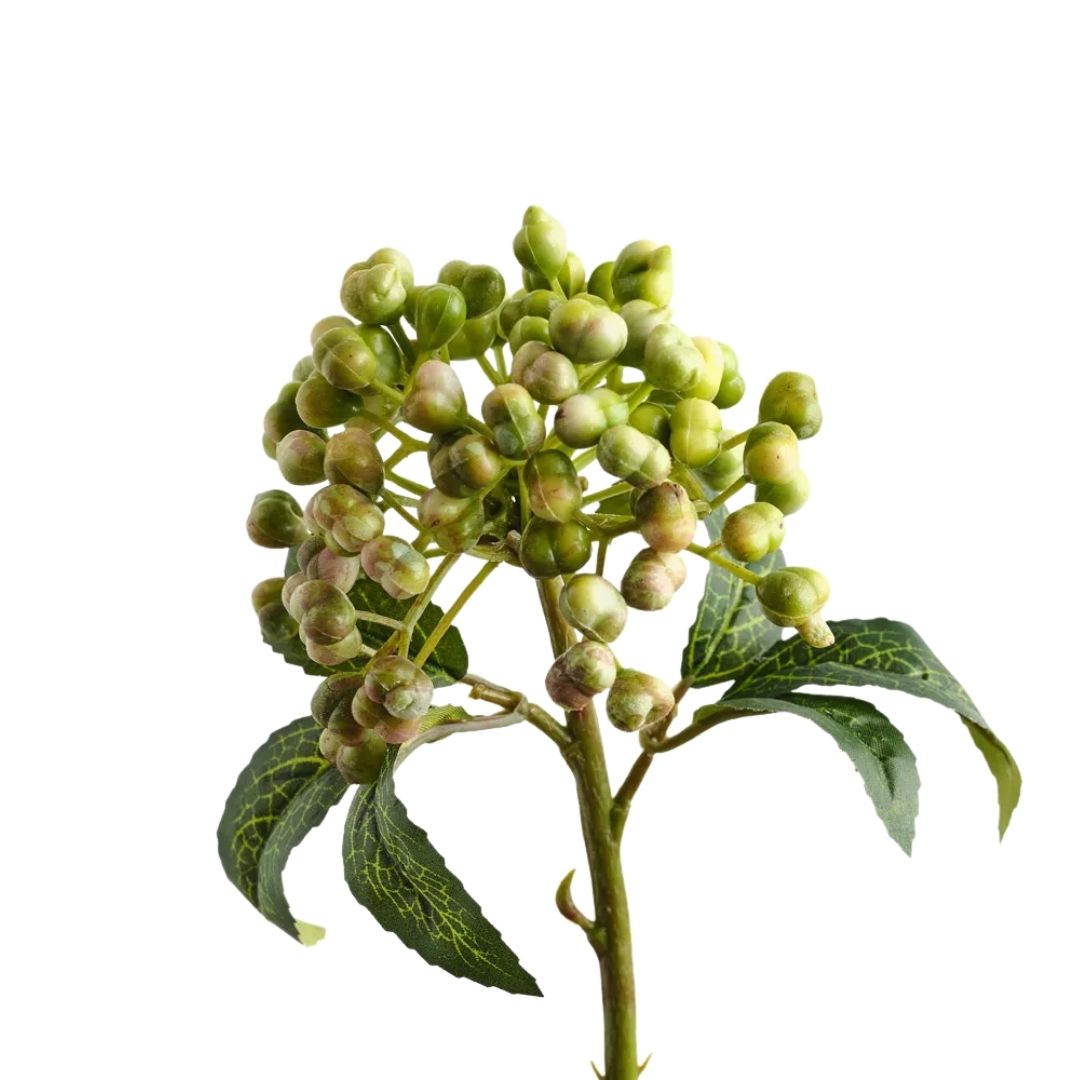 Artificial Fruit Berry Clusters Green 29cm - Desflora