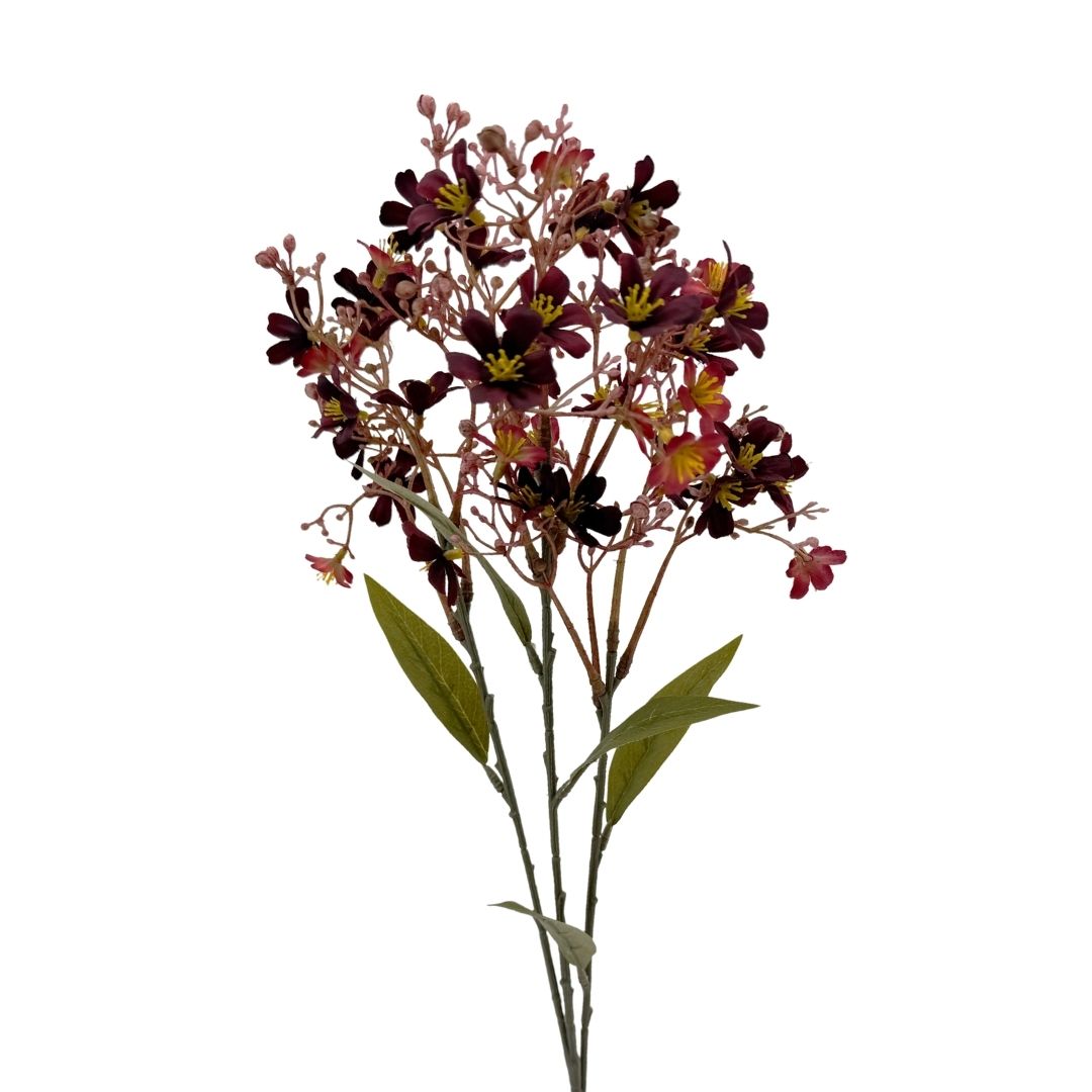 Artificial Primrose Spray Burgundy 70cm - Desflora